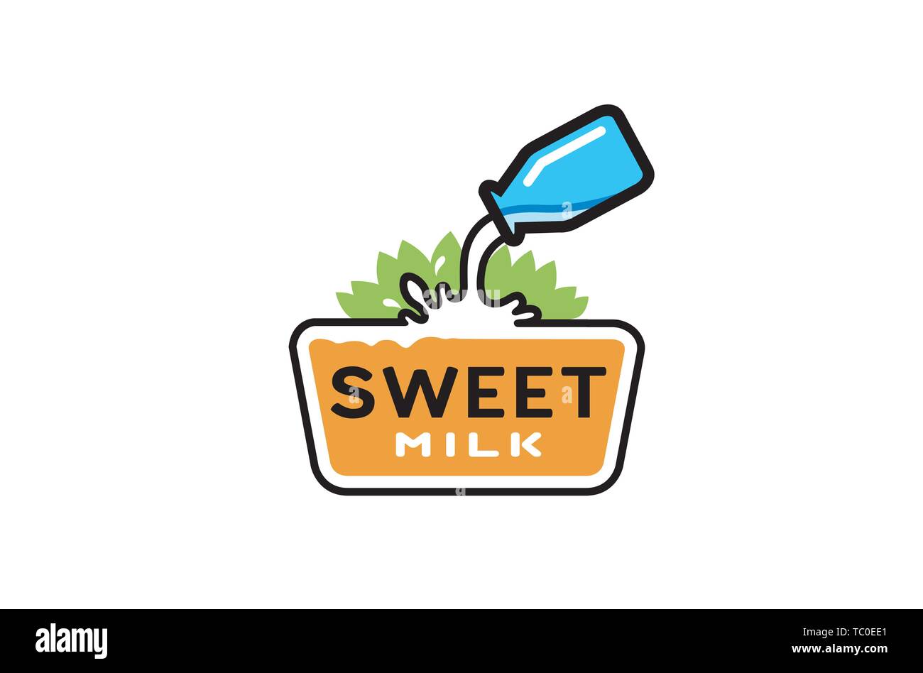 Sweet Milk Type Letter Logo Vector Symbol Design Illustration Stock ...