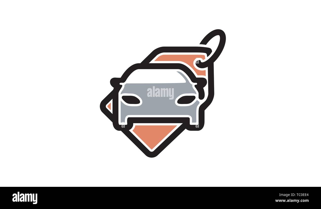 Creative Auto Tag Label Logo Design Illustration Stock Vector Image ...