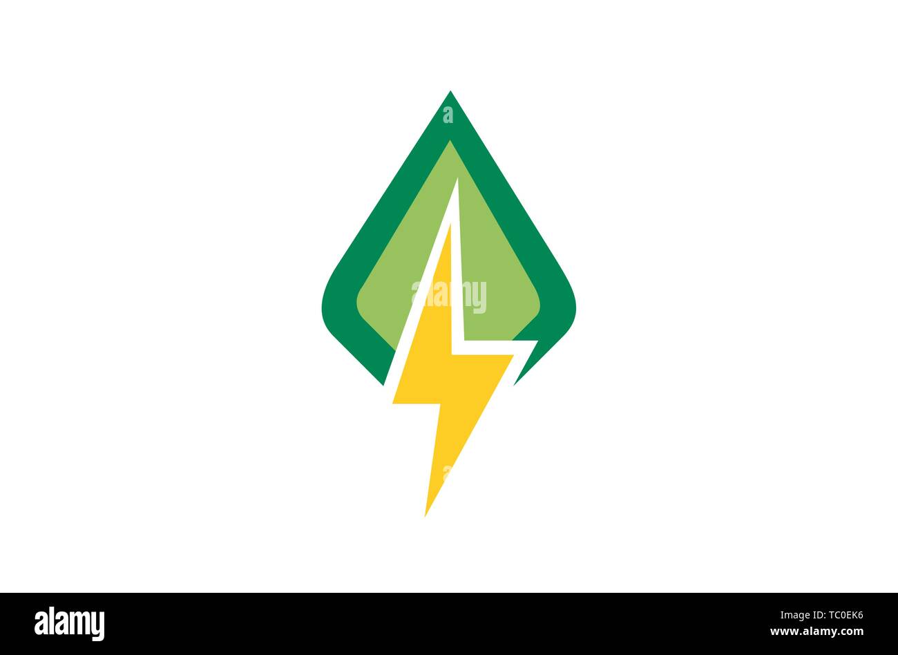 Green Leaf Flash Power Logo Vector Symbol Design Illustration Stock ...