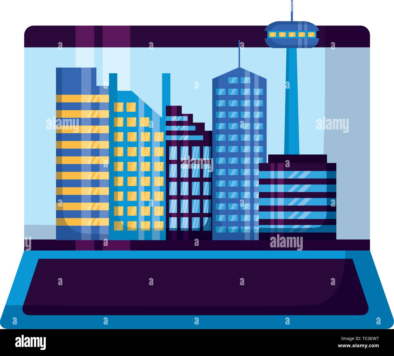 laptop computer smart city technology Stock Vector Image & Art - Alamy