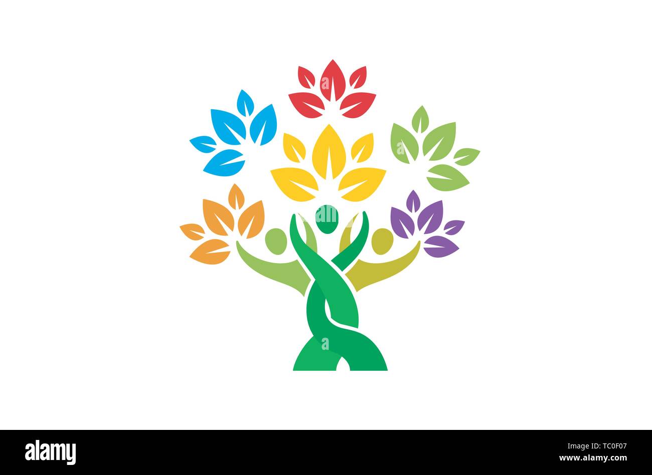 Creative People Tree Logo Design Illustration Stock Vector Image & Art ...