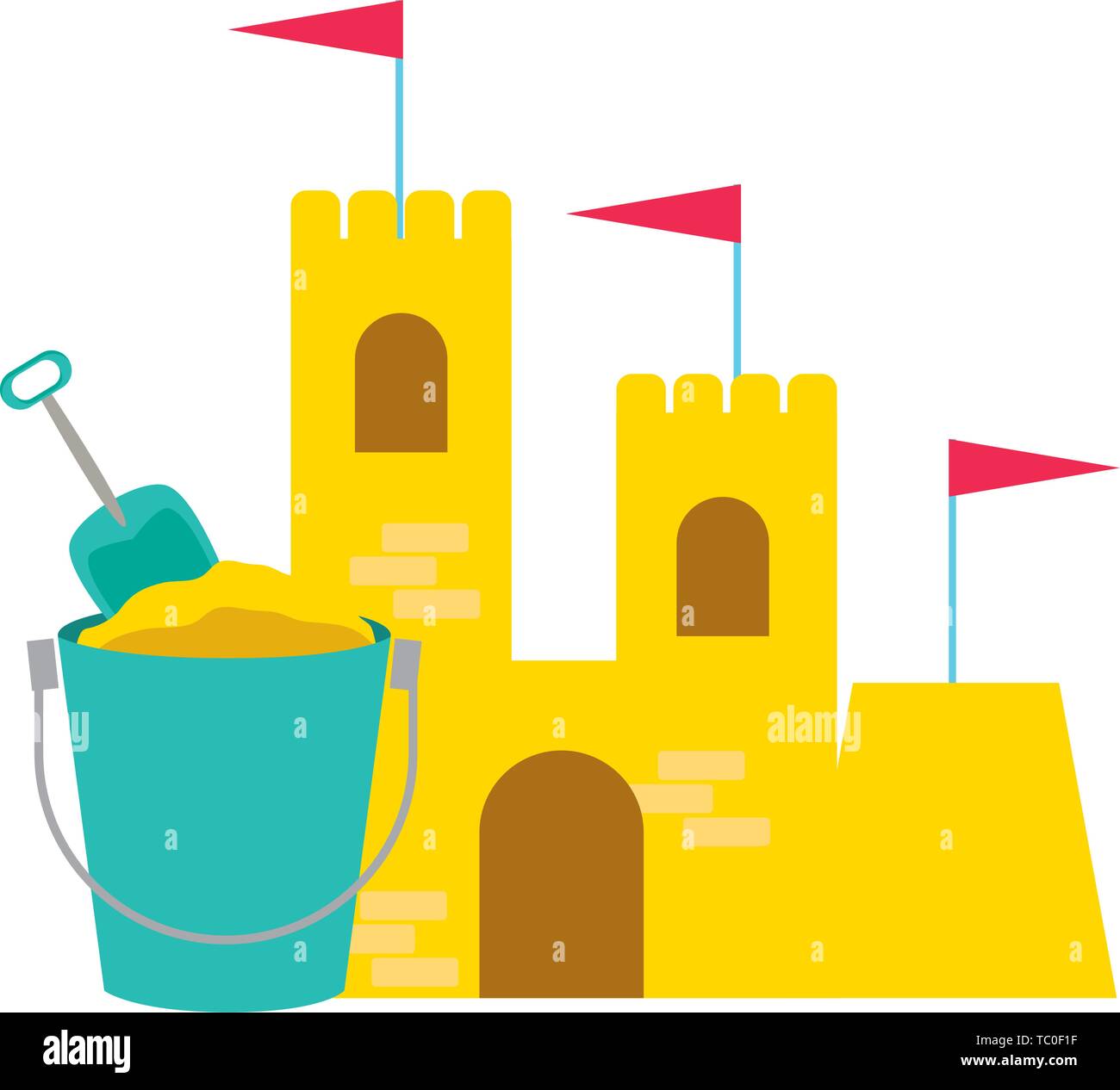 beach bucket shovel sand castle Stock Vector Image & Art - Alamy