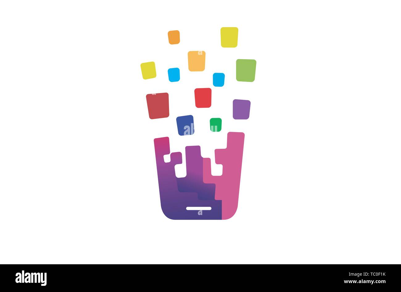 Mobile App Phone Pixel Logo Vector Design Illustration Stock Vector ...