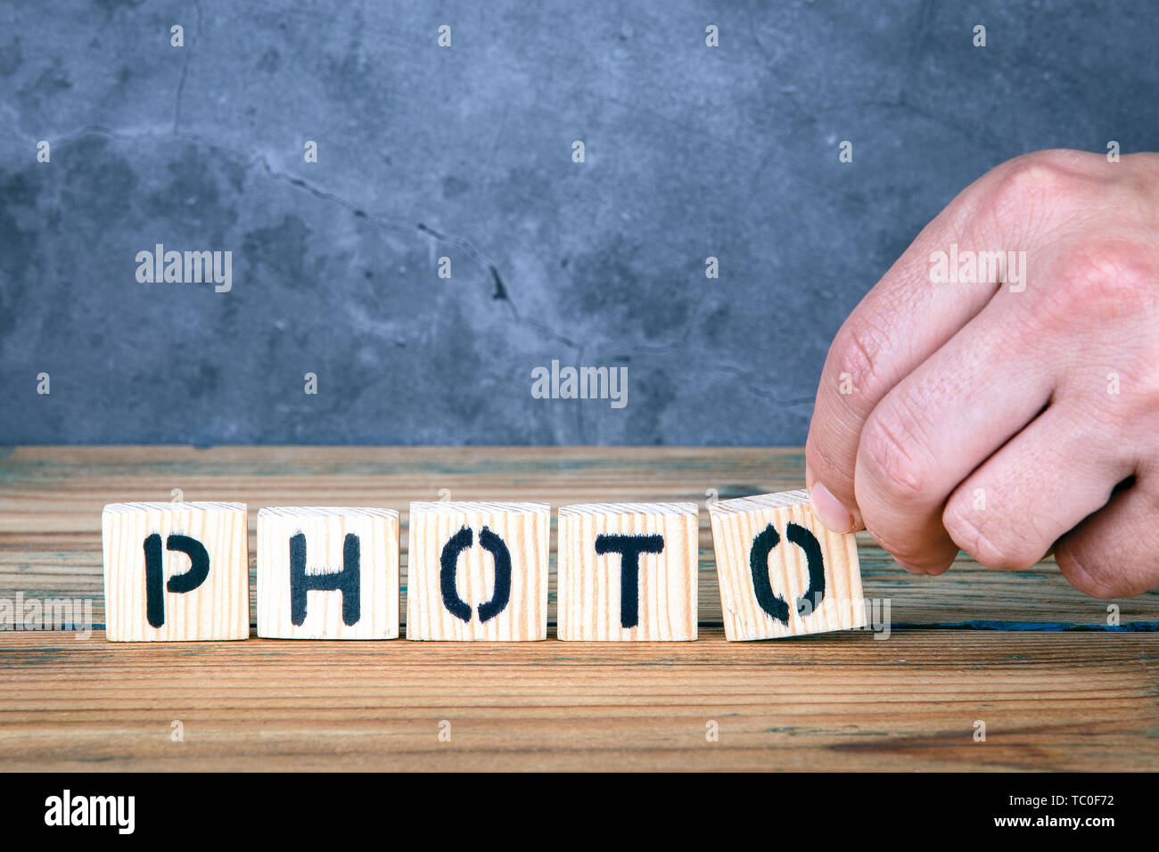 Photo - word from wooden letters Stock Photo - Alamy