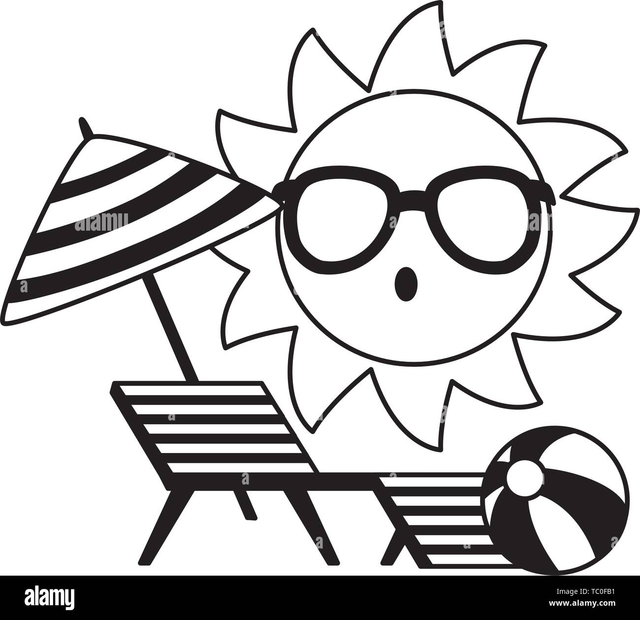 Summer Season Clip Art Black And White