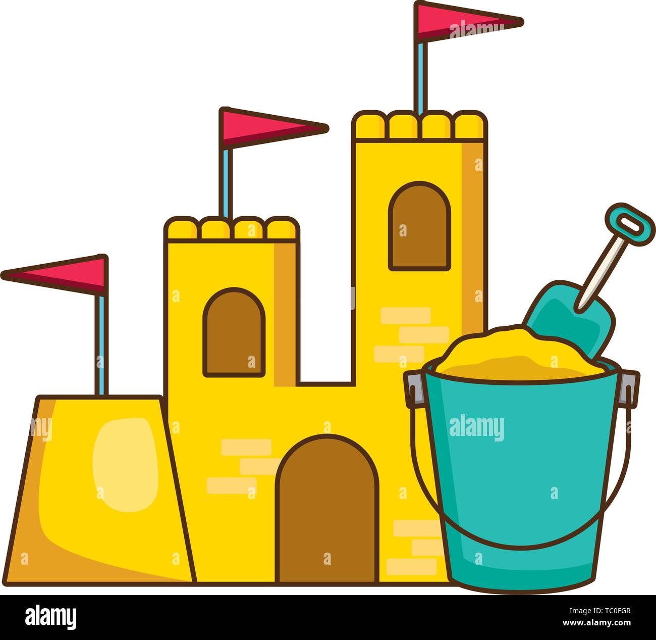 beach bucket shovel sand castle Stock Vector Image & Art - Alamy