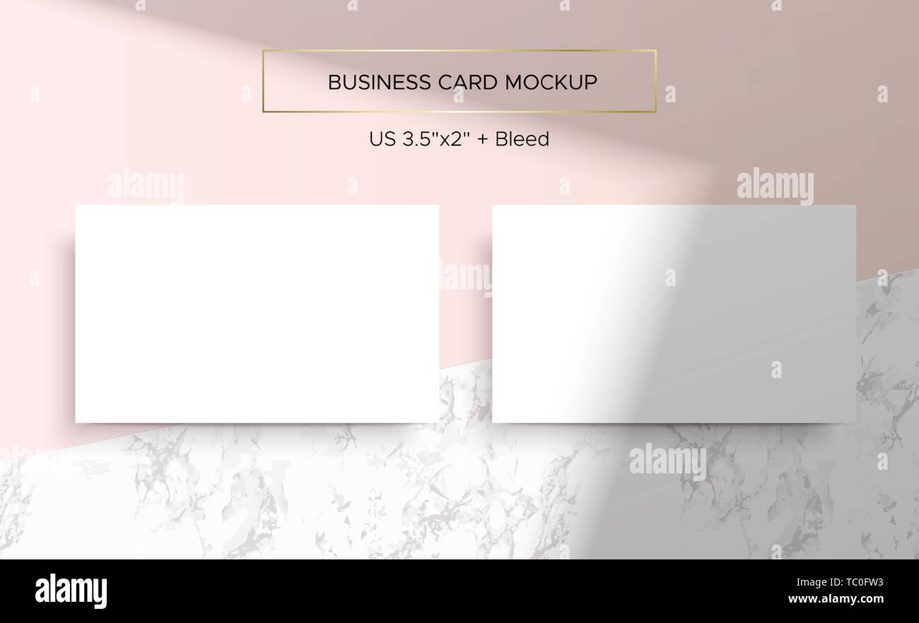 Business card Mockup. Top lighting shadows overlay Stock Vector Image ...