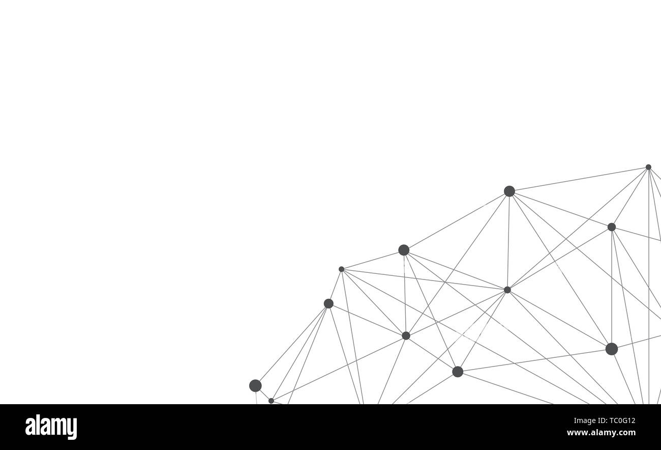 Interconnected dot wire material with a sense of technology. Big data ...