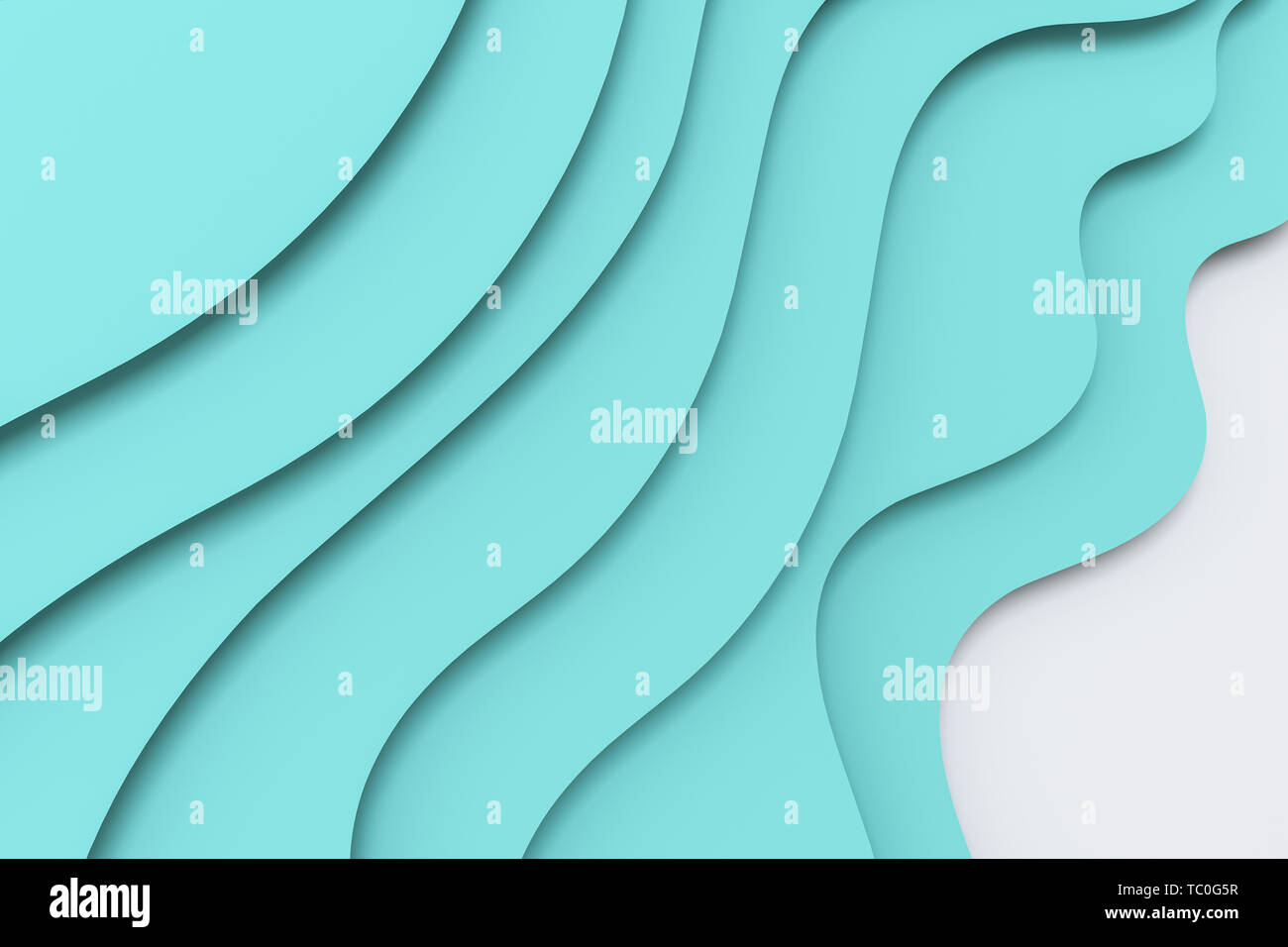 Three-dimensional rendering, curved cardboard light color background ...