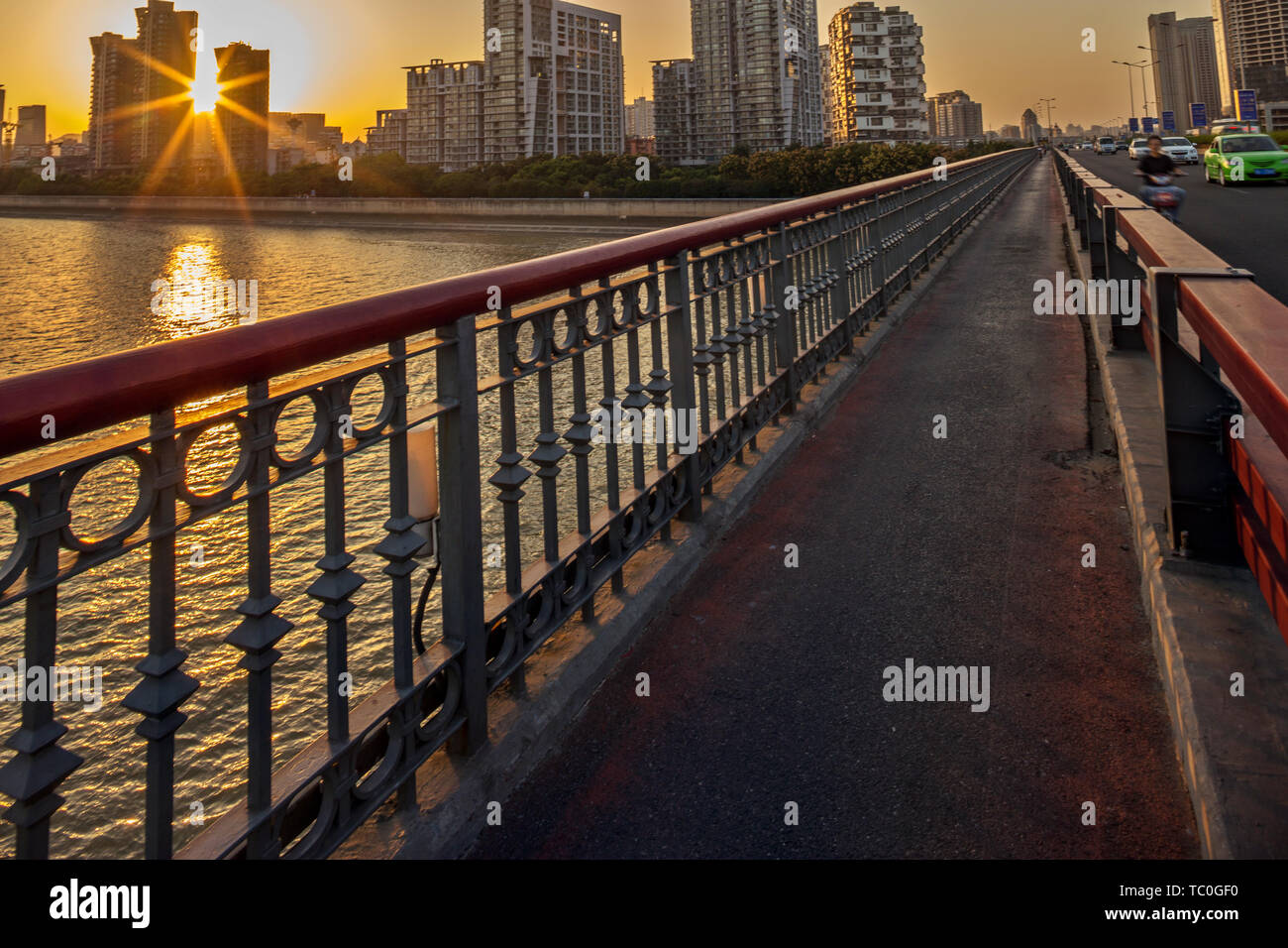 See the city scenery from the bridge Stock Photo - Alamy