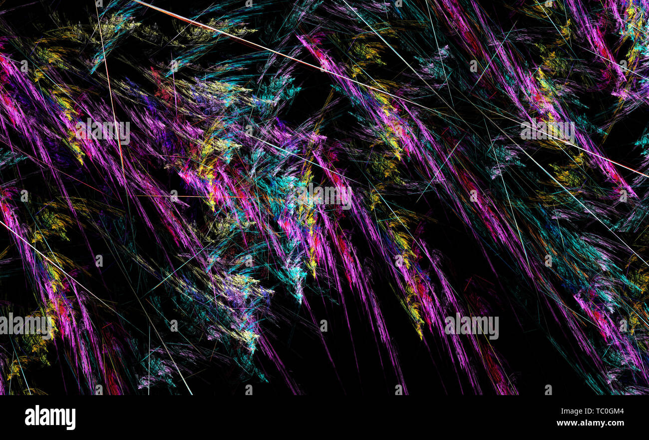 Multi-colored spots and smears of paint on a black background Stock ...