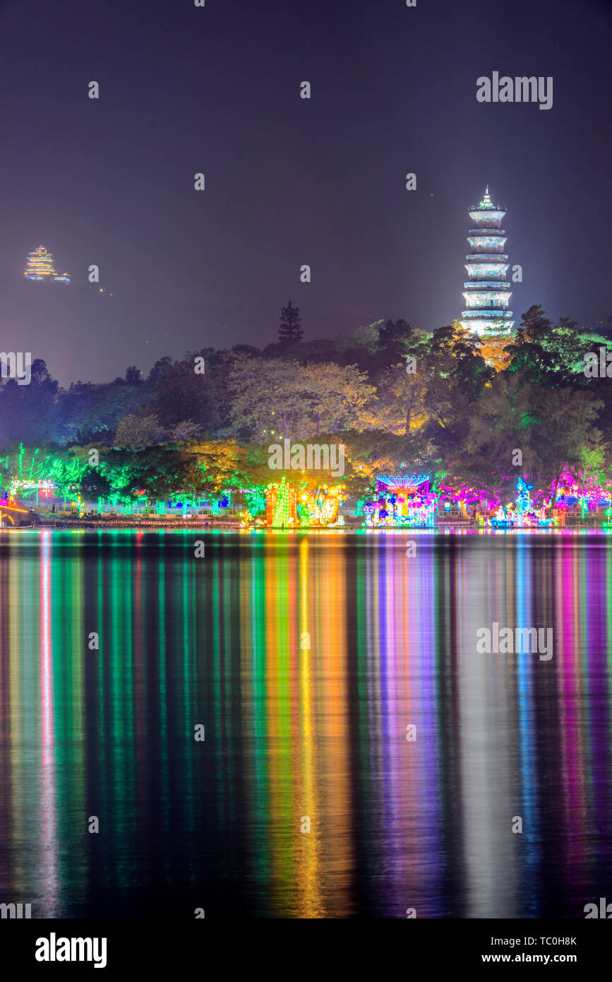 Night view of West Lake in Huizhou Stock Photo - Alamy