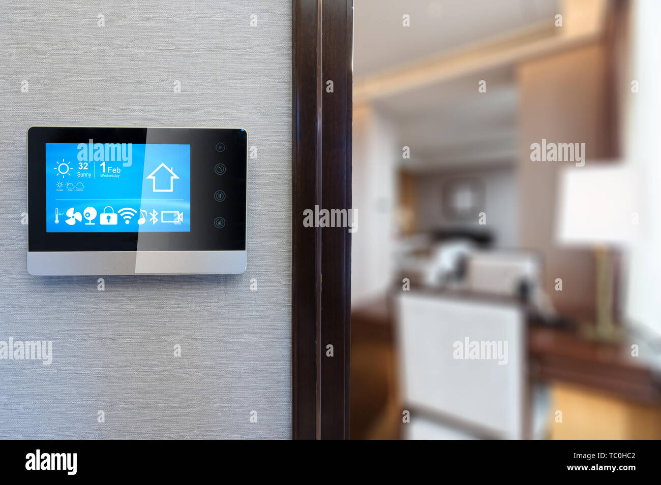 digitalscreen in smart home Stock Photo - Alamy