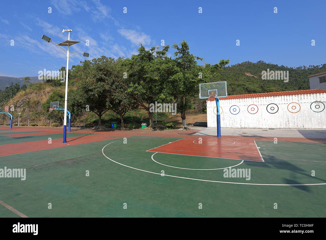 Basketball court, plastic court Stock Photo - Alamy