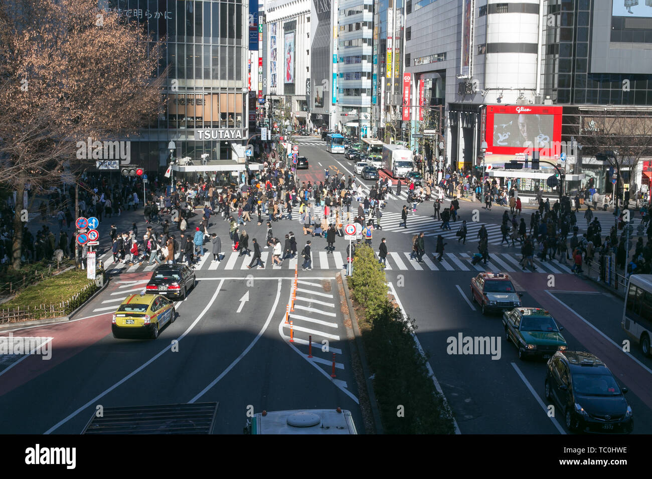 Shibuya Cross Street in Tokyo, Japan, is known as the busiest ...