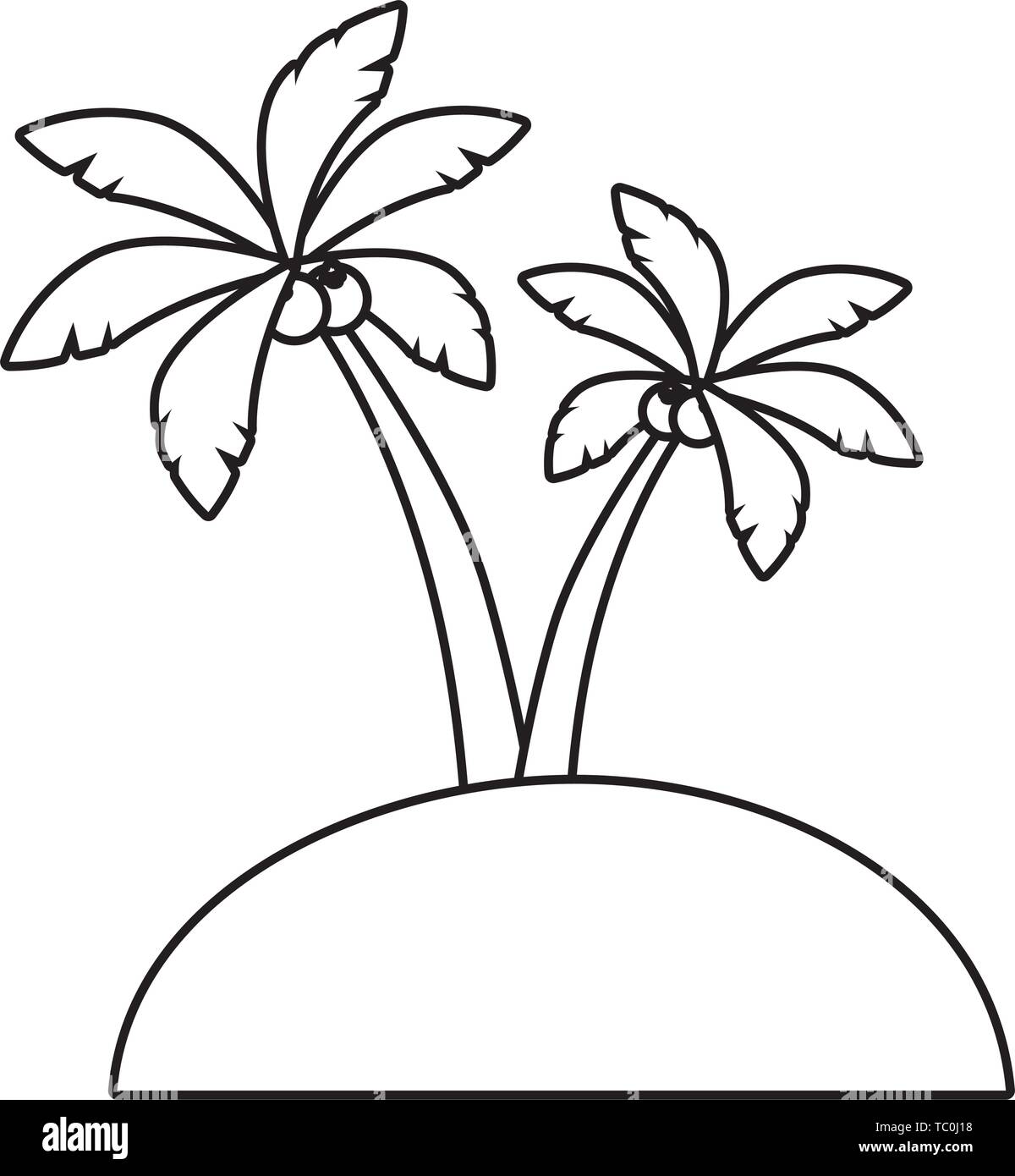 Coconut palms sea on Black and White Stock Photos & Images - Alamy