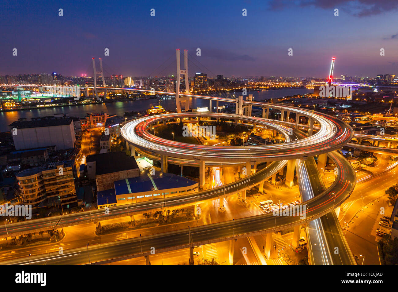 Nanpu bridge night shanghai hi-res stock photography and images - Alamy