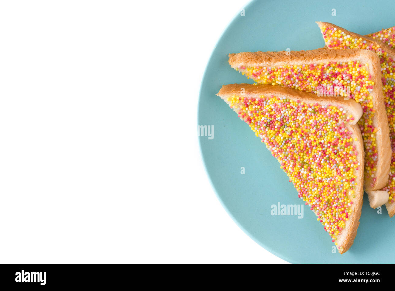 Traditional Australian fairy bread isolated on white background Stock ...