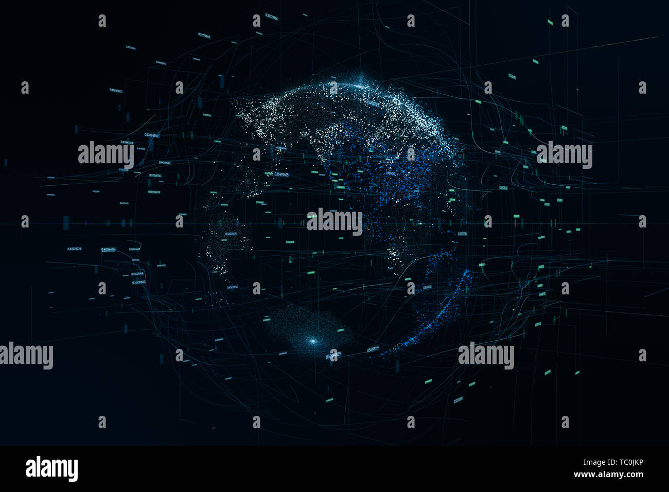 Three-dimensional rendering, global big data concept Stock Photo - Alamy