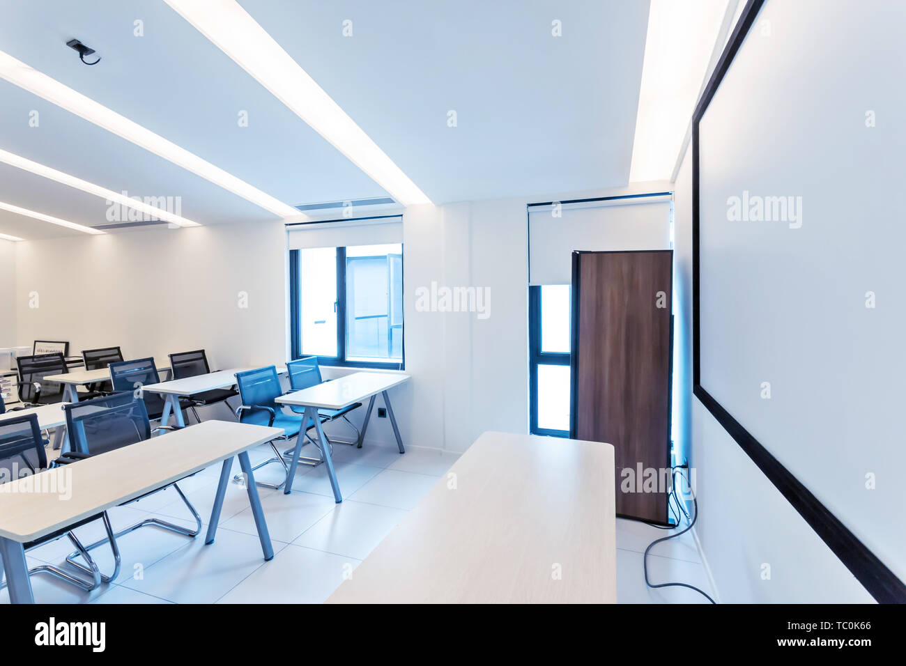 Interior of training room Stock Photo - Alamy