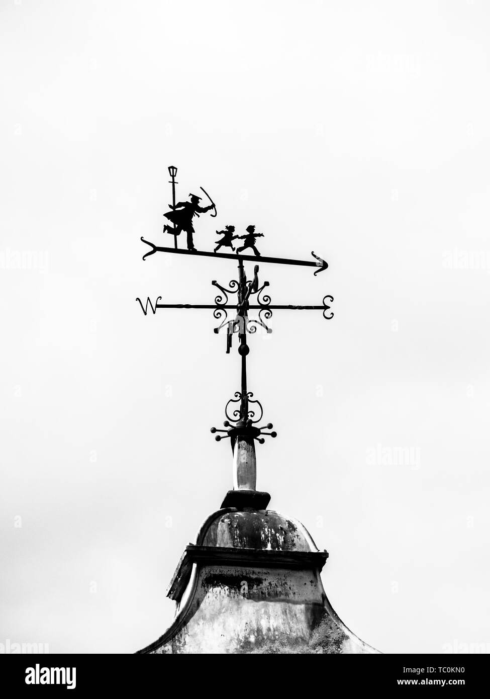 Weathervane direction wind vane Black and White Stock Photos & Images ...