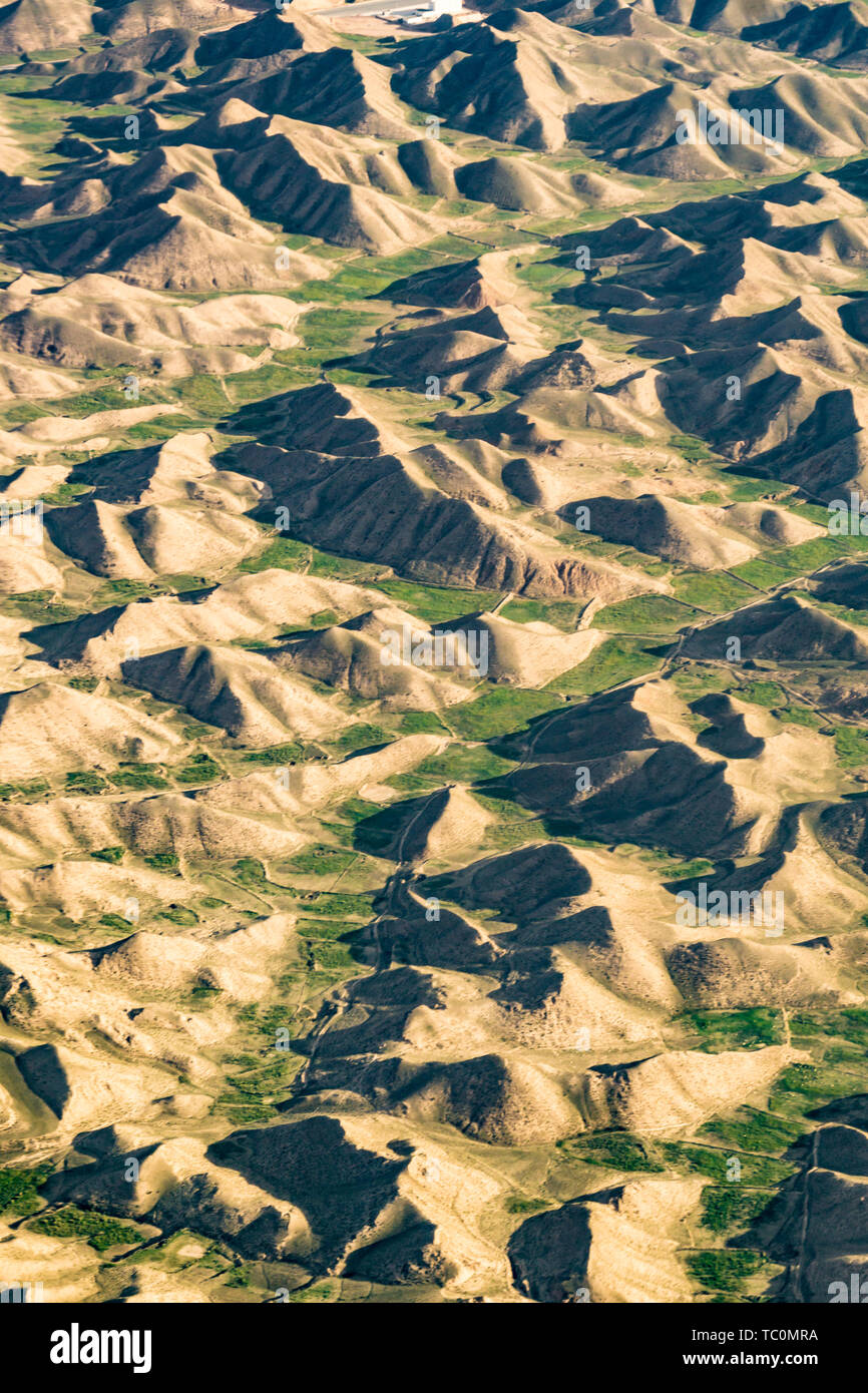 Aerial shooting plateau mountains, mountains, snow mountains Stock ...