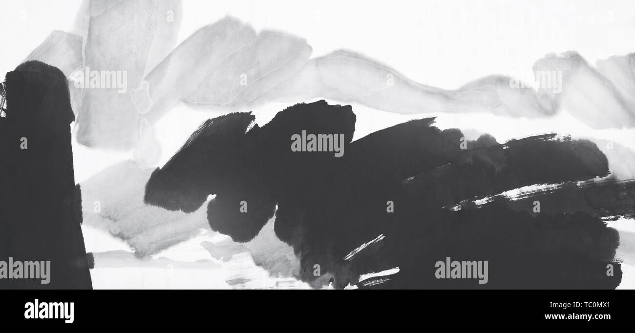 Abstract landscape ink background Stock Photo - Alamy