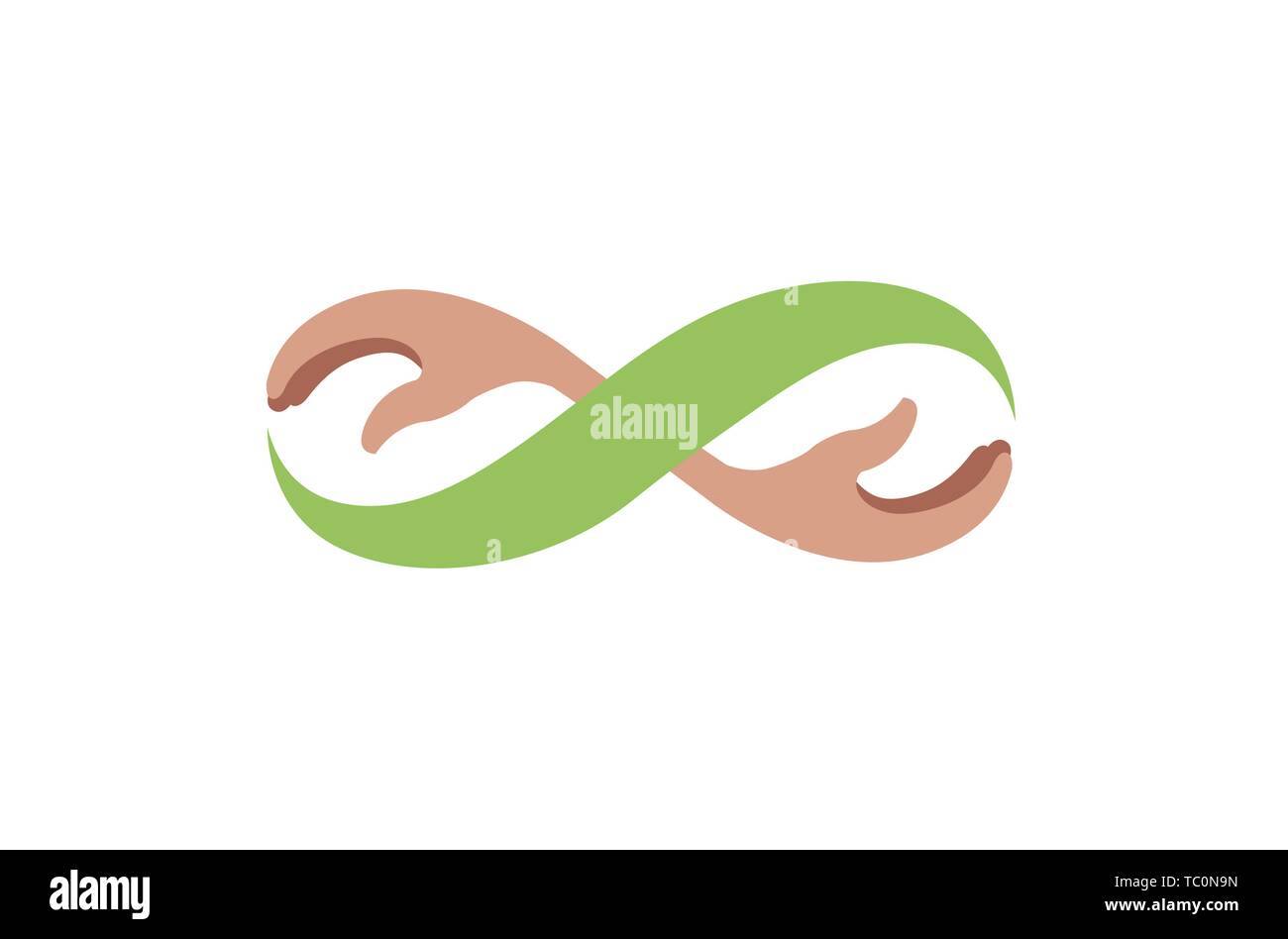 Creative Abstract Infinity Hands Leaf Symbol Logo Vector Design ...