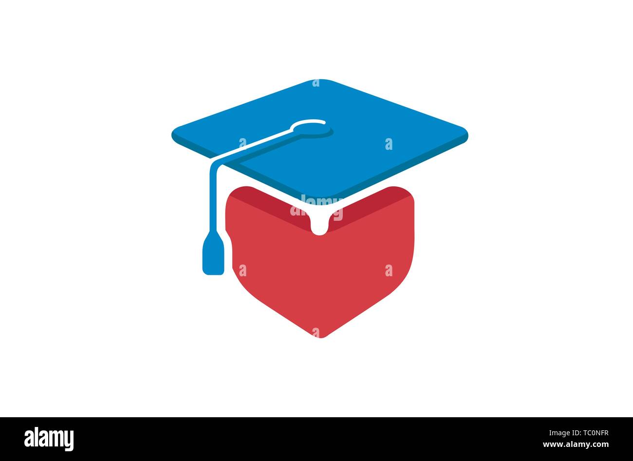 Square Academic Cap Heart Student Design Logo Vector Illustration Stock ...