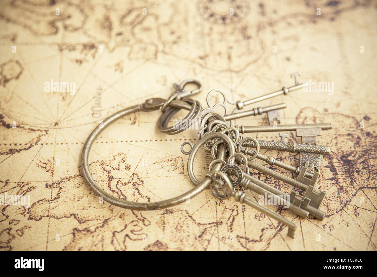 Gold key globe hi-res stock photography and images - Alamy