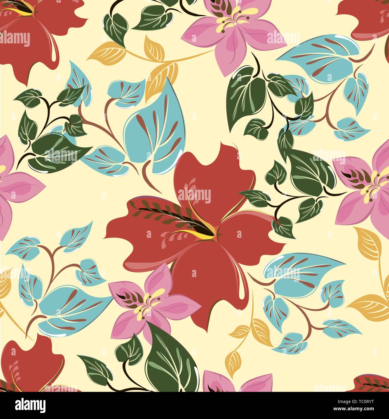 Vector abstract background flowers seamless pattern Stock Vector Image ...