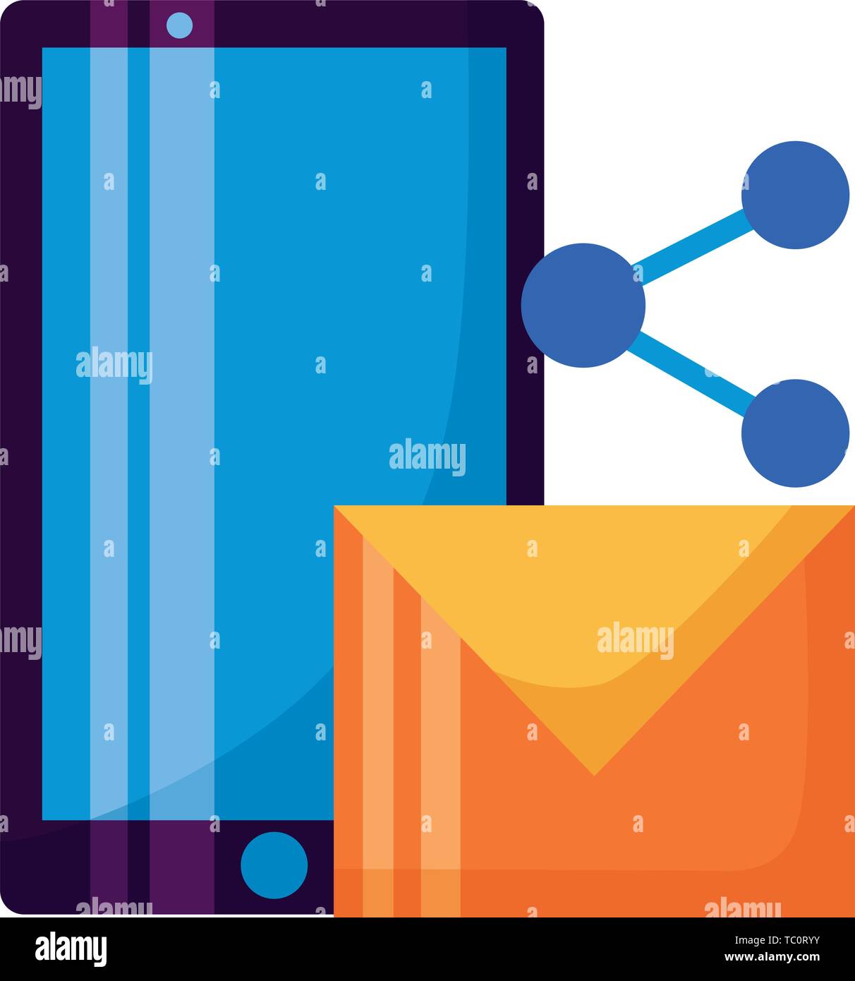 smartphone email share vector illustration Stock Vector Image & Art - Alamy