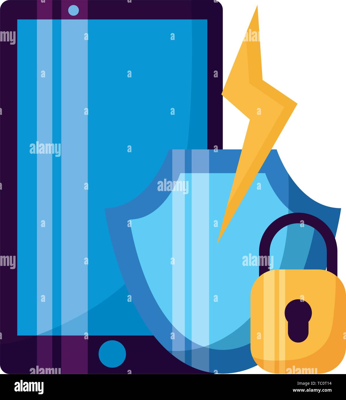 smartphone shield protection vector illustration Stock Vector Image ...