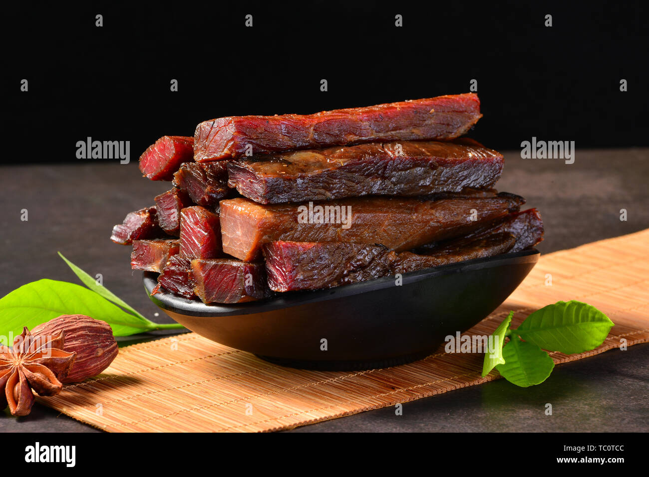 Air-dried hand-torn beef HD picture Stock Photo - Alamy