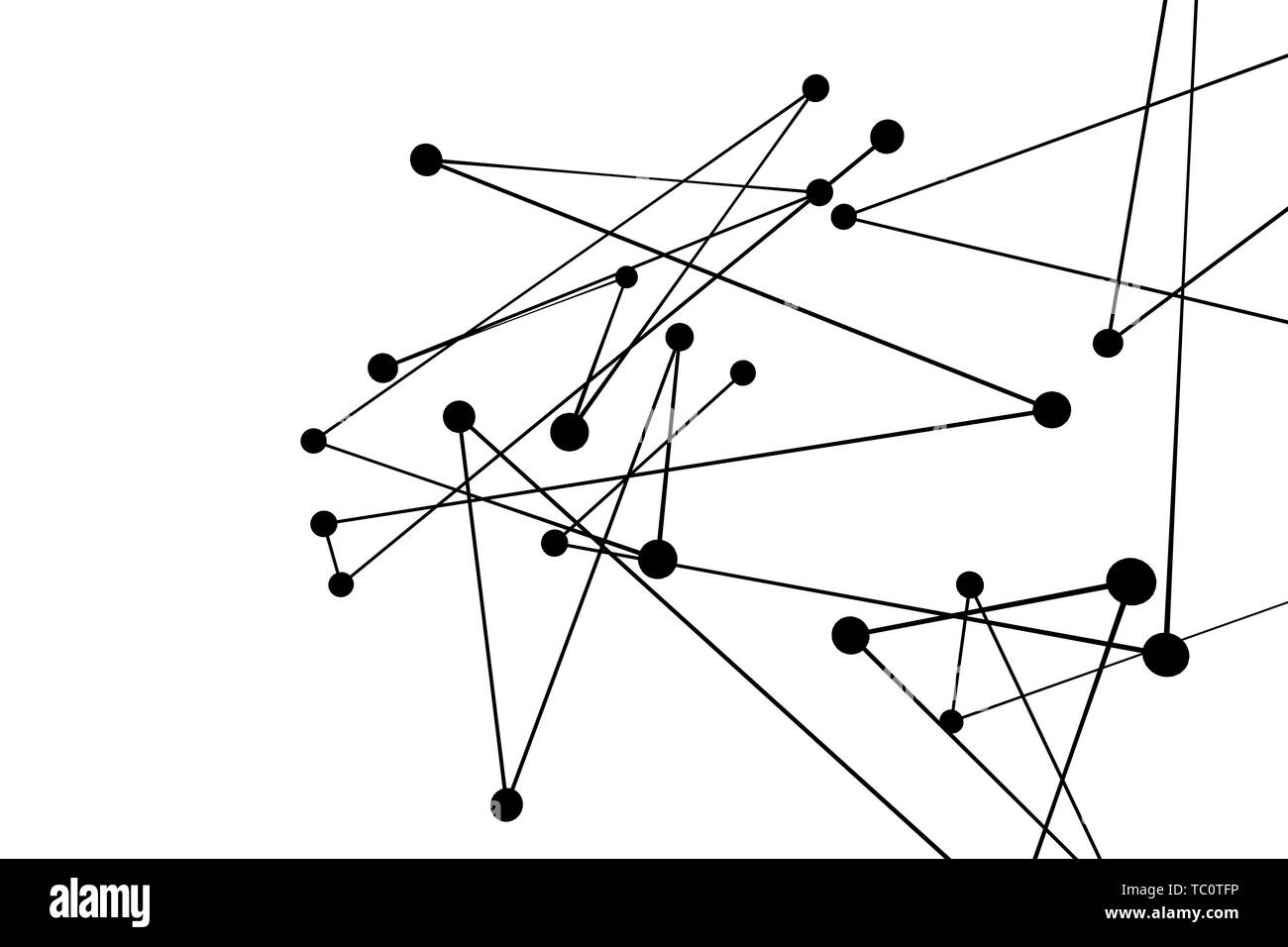 Circular nodes and line structures, three-dimensional rendering Stock ...