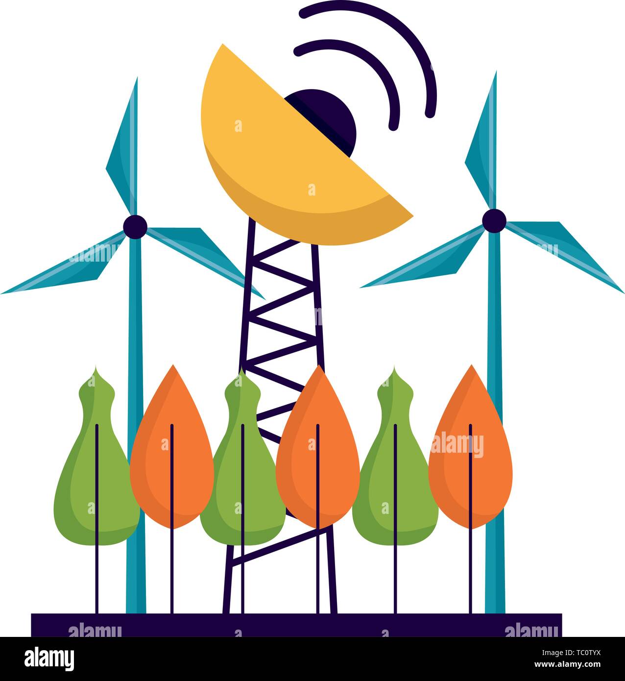 renewable energy antenna vector illustration Stock Vector Image & Art ...