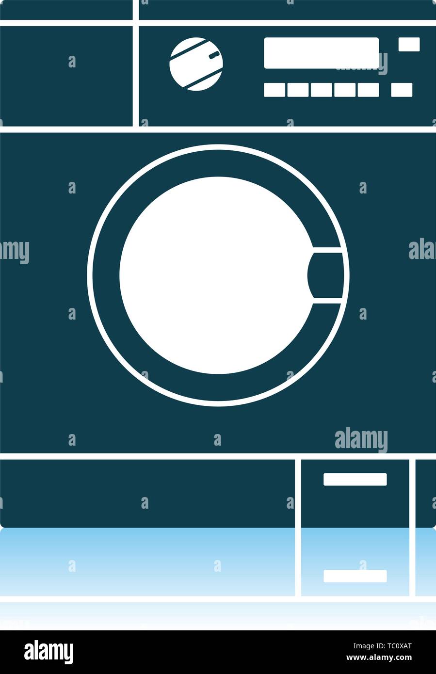 Washing Machine Icon. Shadow Reflection Design. Vector Illustration ...