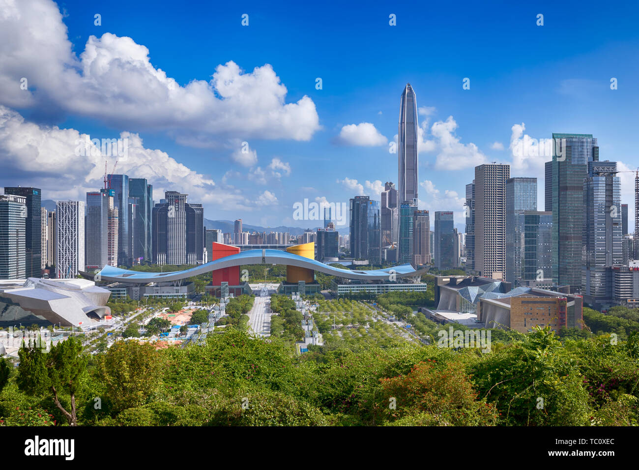 Futian and high rise building architecture scenery hi-res stock ...