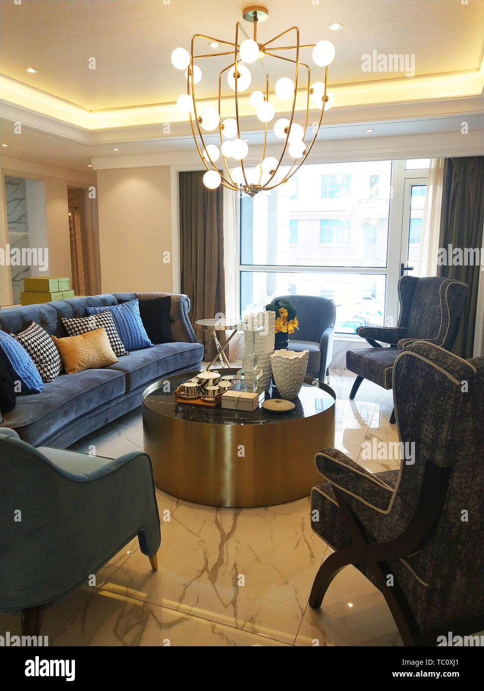 Living room model room Stock Photo - Alamy