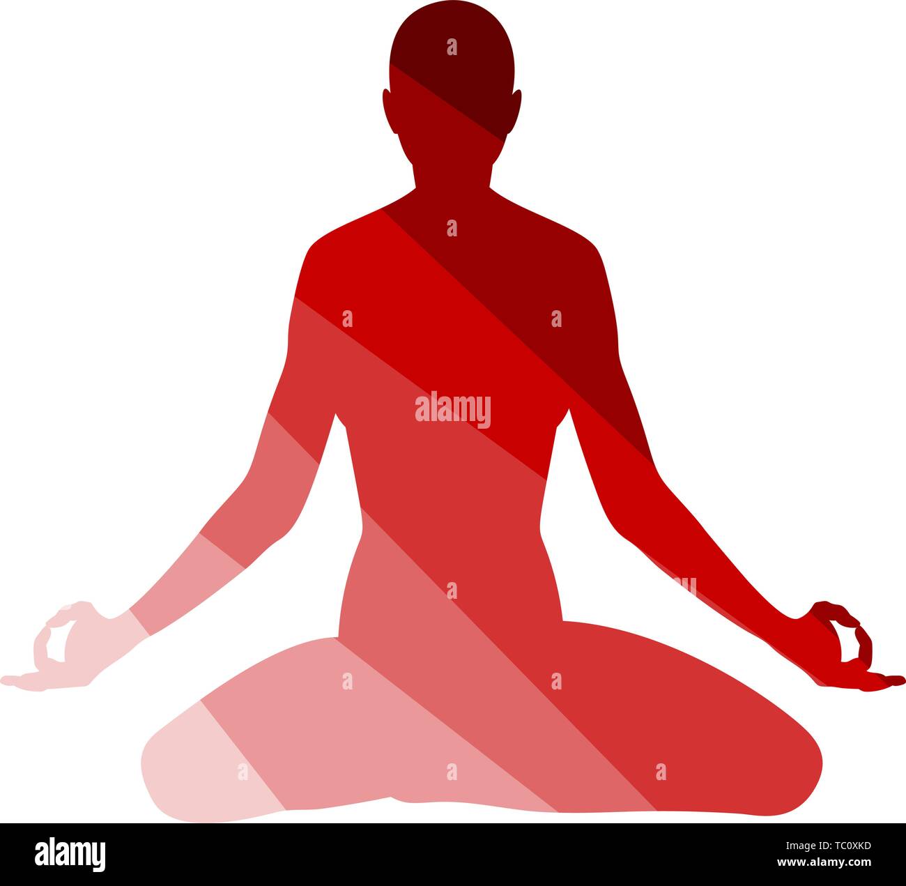 Lotus Pose Icon. Flat Color Ladder Design. Vector Illustration Stock ...