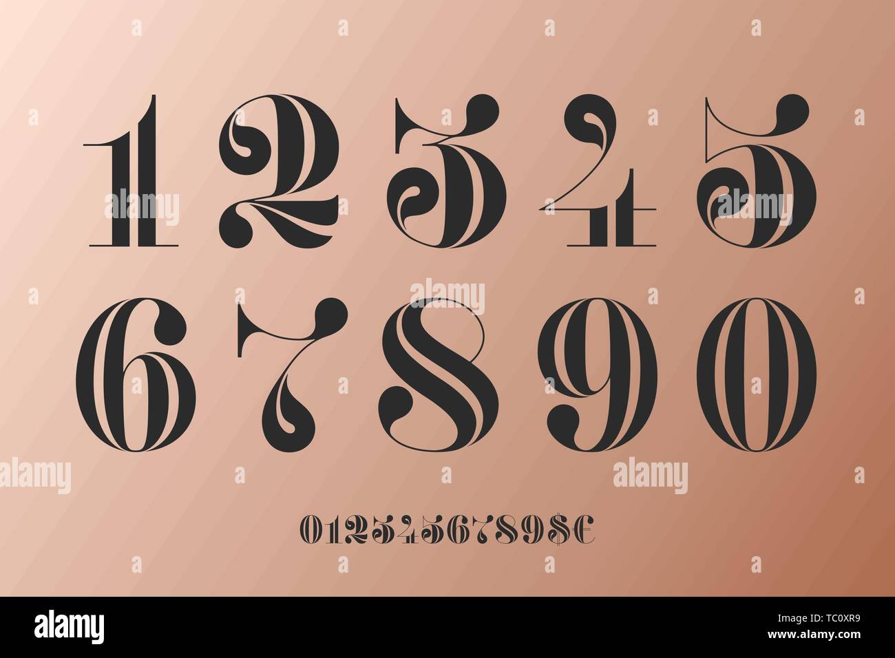 Font of numbers in classical french didot Stock Vector Image & Art - Alamy