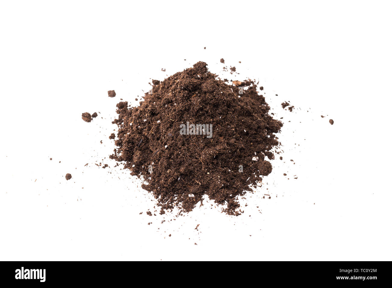 Soil or dirt section isolated on white background Stock Photo - Alamy