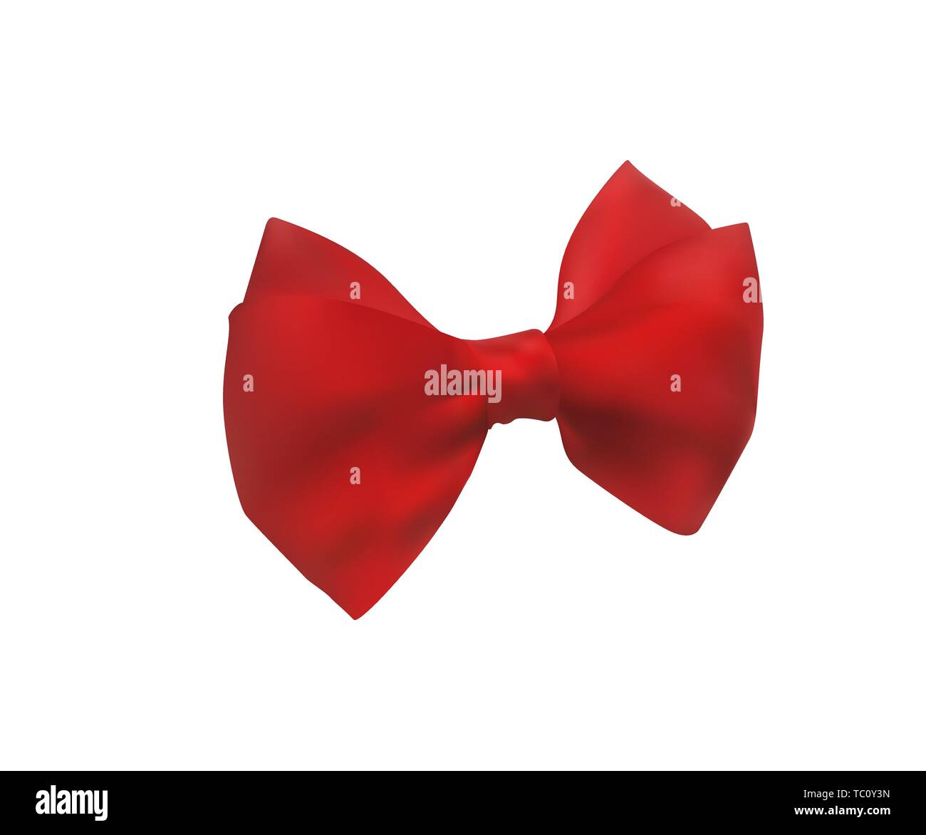 Red bow out of satin ribbon. Decorative bowknot. Vector illustration ...
