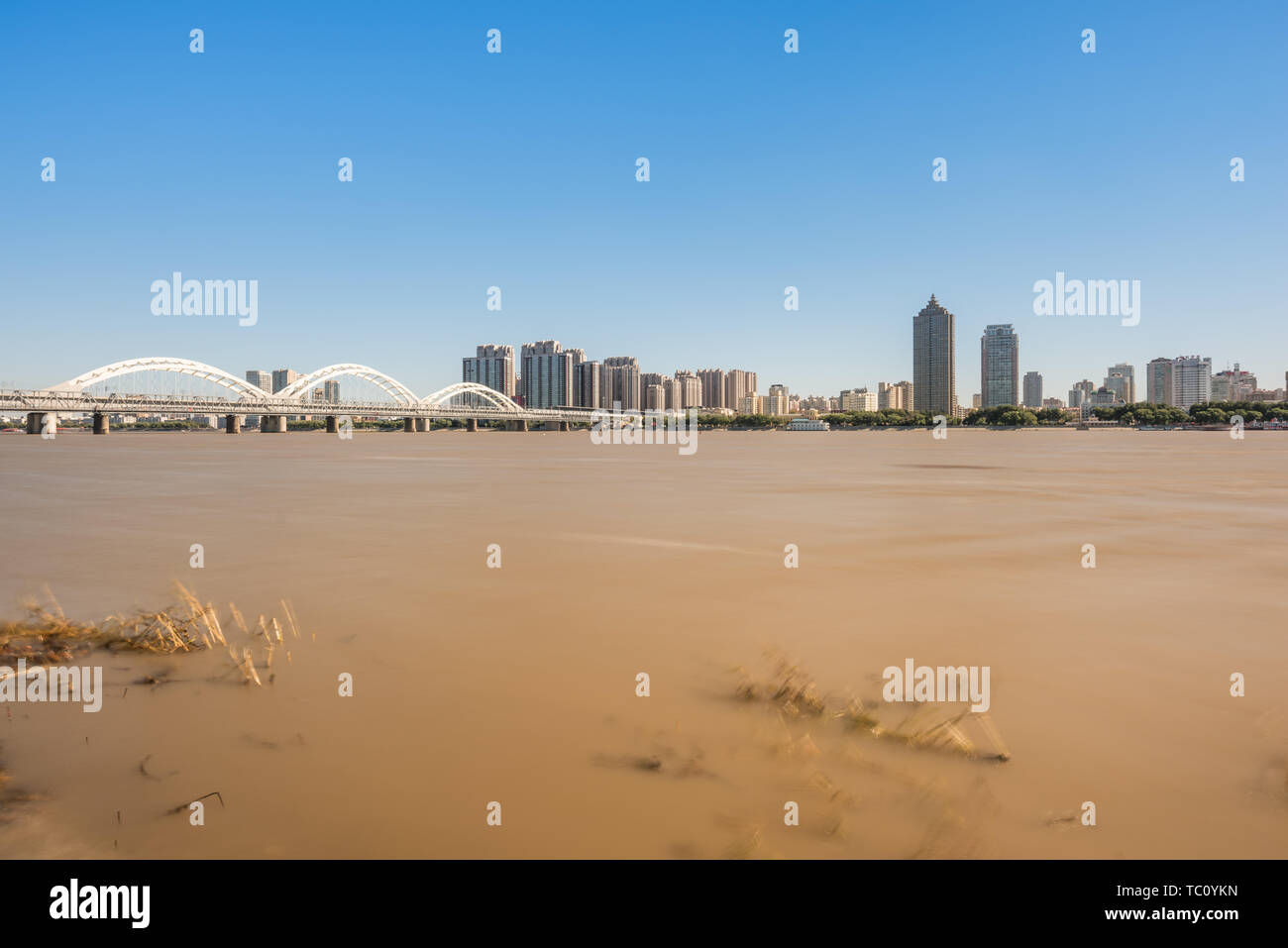 Building woods and meadows by the Songhua River in Harbin, China Stock ...