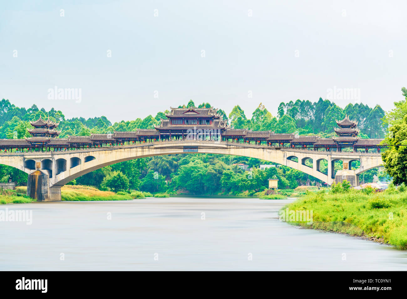 Chengdu Shuangliu Huanglongxi covered bridge Stock Photo - Alamy