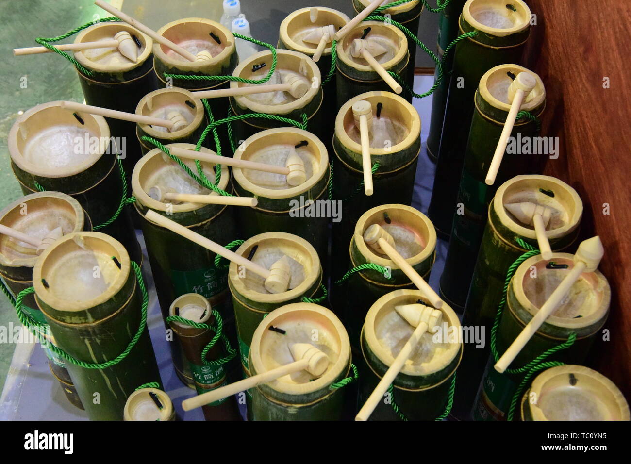 Bamboo barrel wine Stock Photo - Alamy