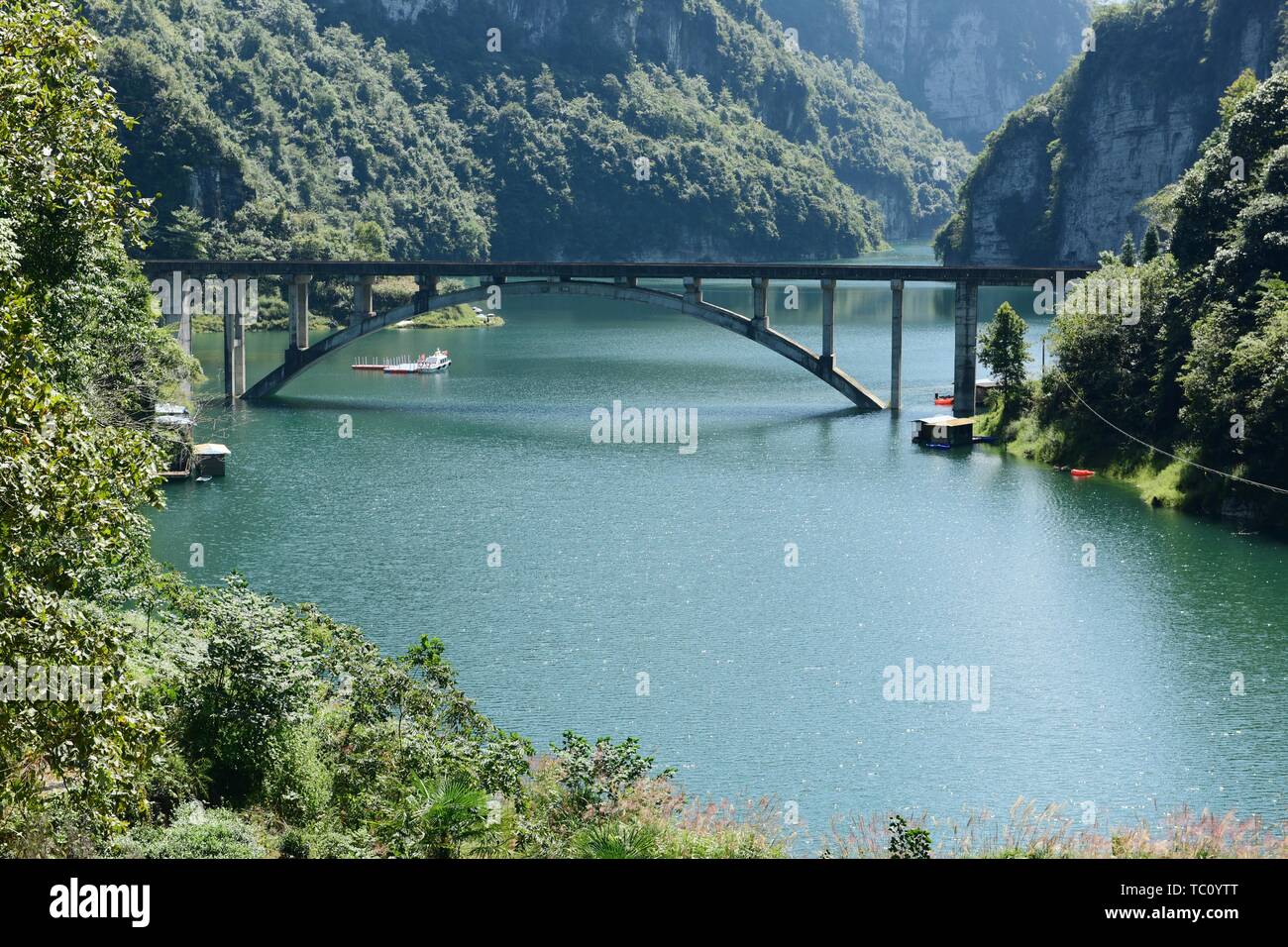 River bridge landscape Stock Photo - Alamy
