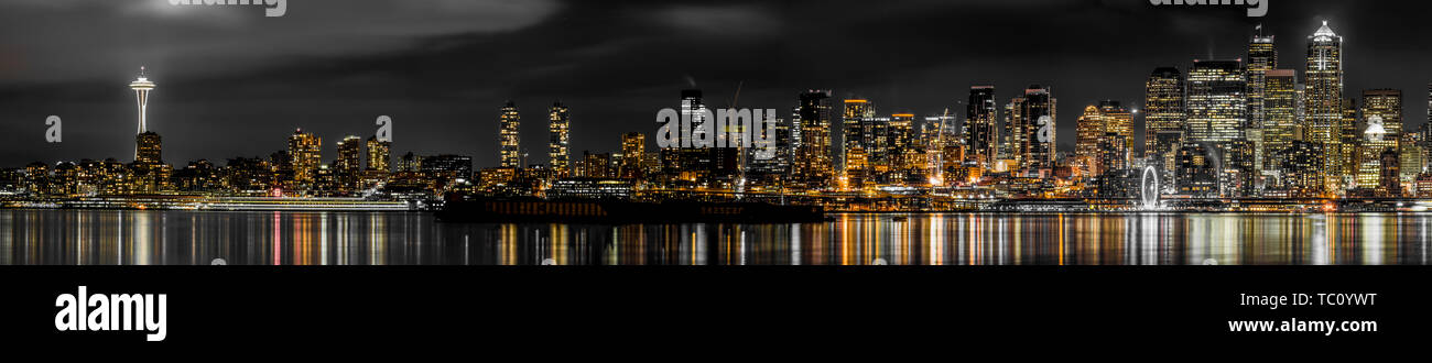 Panoramic view of downtown Seattle Stock Photo - Alamy