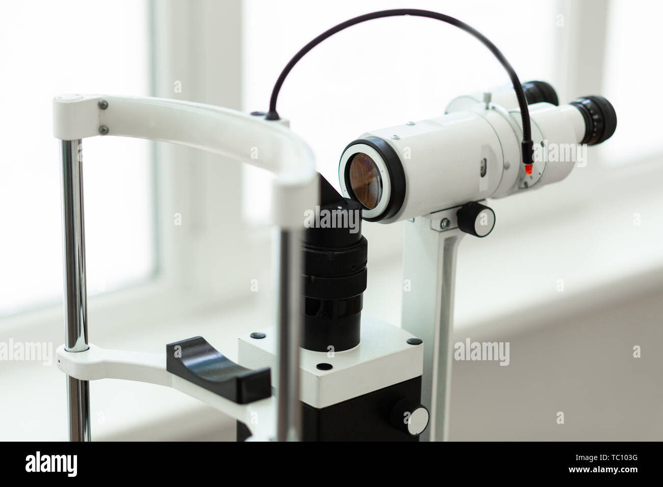 Astigmatism test . Modern plastic black and white apparatus for ...