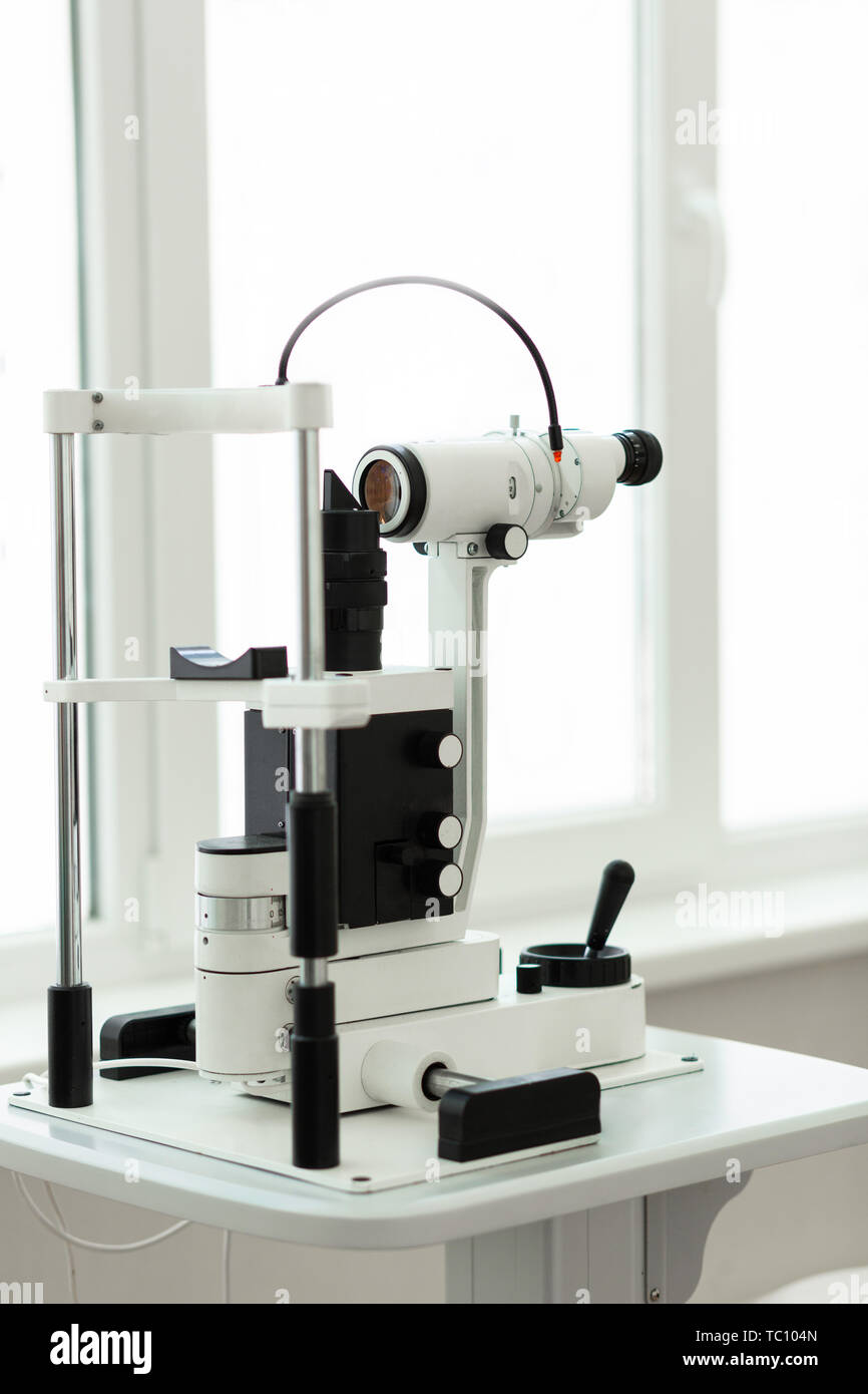 Spacious case. Tall complicated device for intense ophthalmology ...